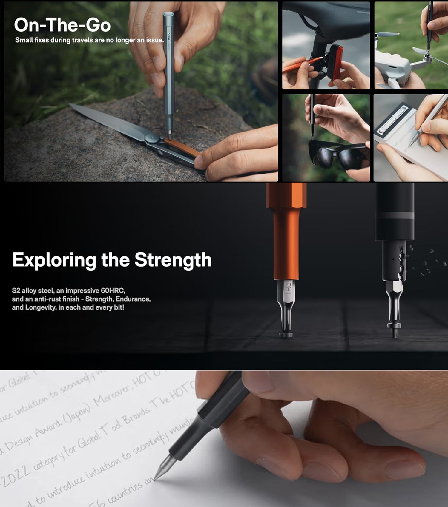 Precision Pocket Screwdriver Pen – HOTO Pocket Multi-Tool with 5 Bits ...